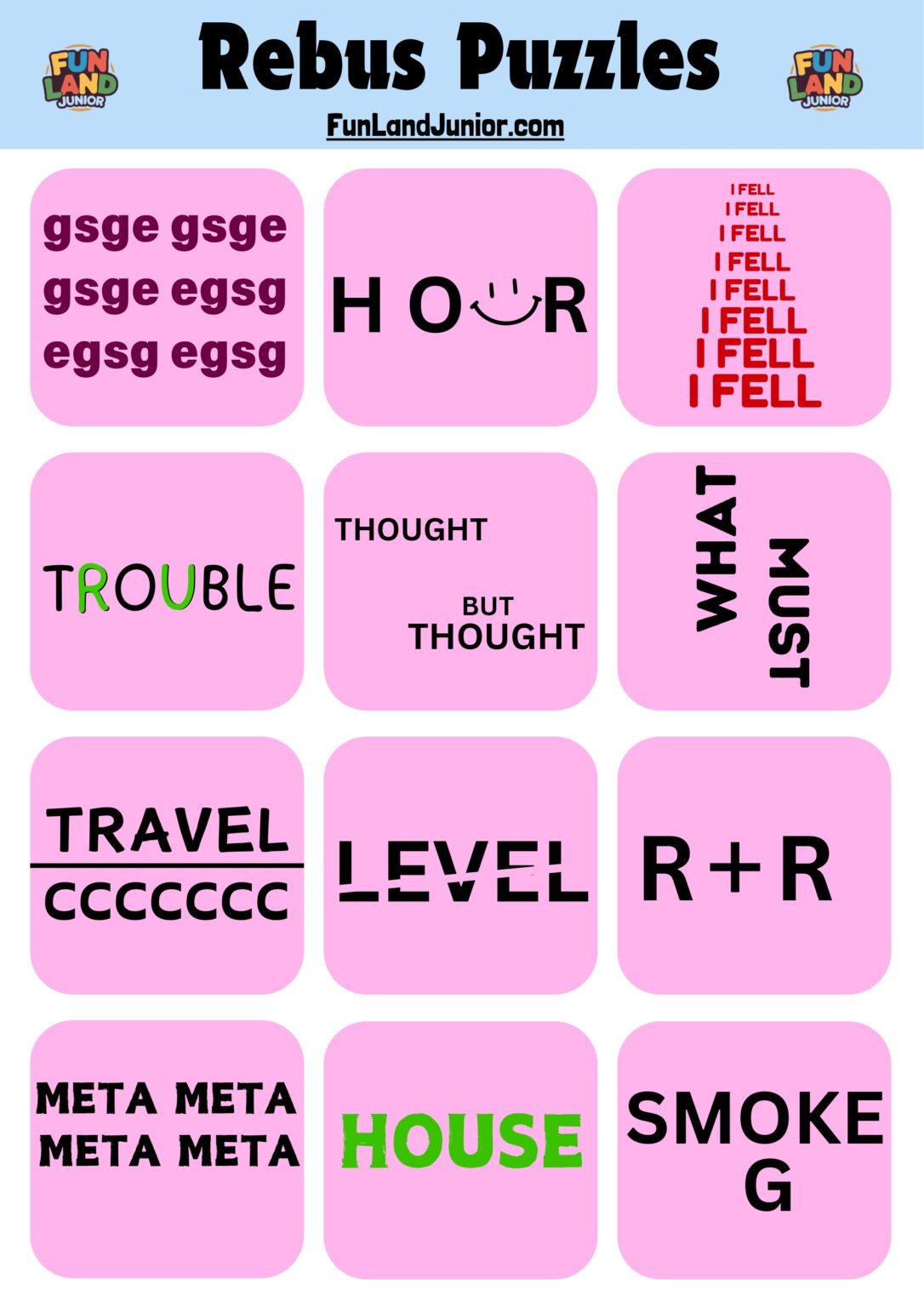 [New] Critical Thinking Rebus Puzzles with Answers - Fun Land Junior