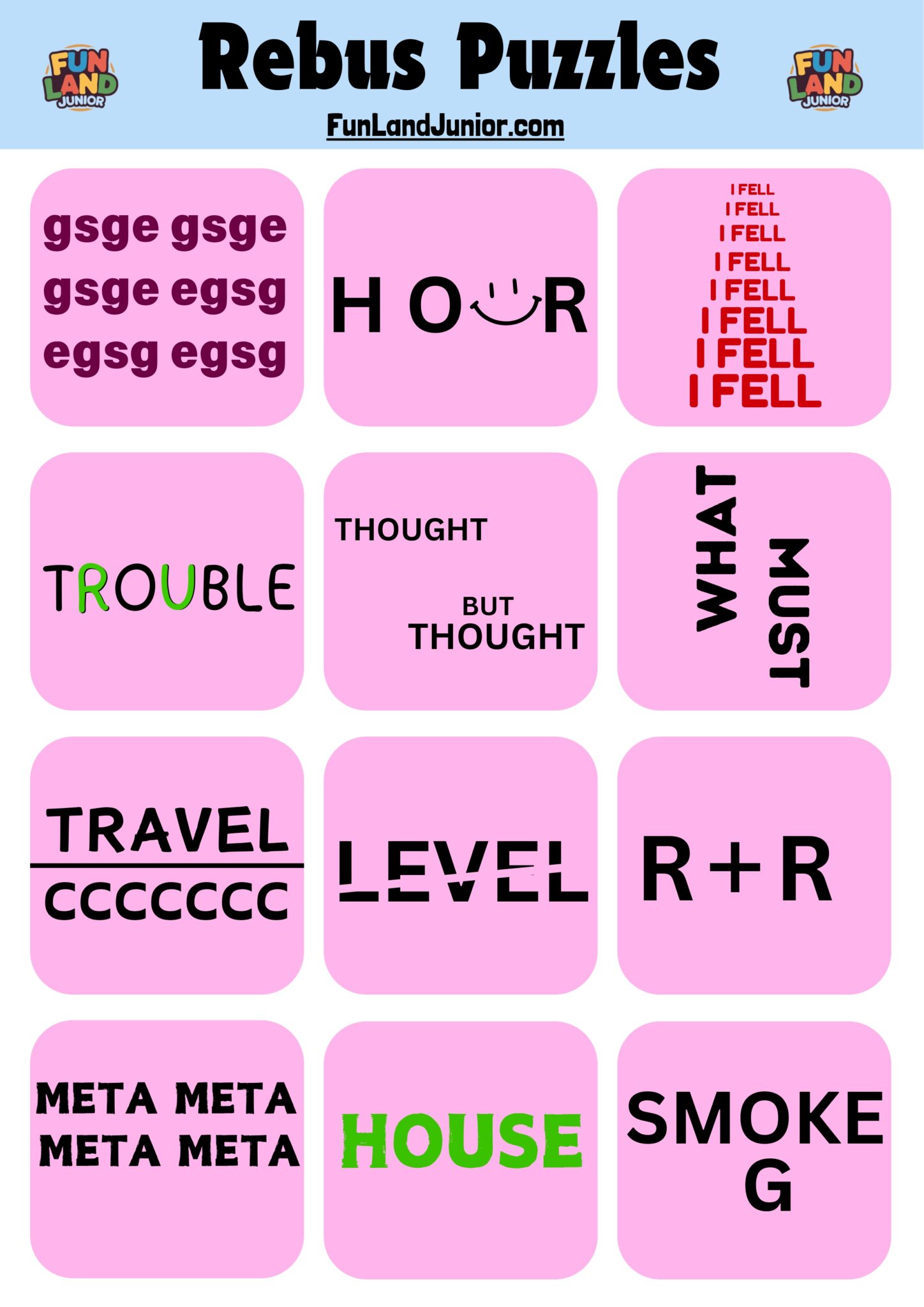 [New] Critical Thinking Rebus Puzzles with Answers - Fun Land Junior