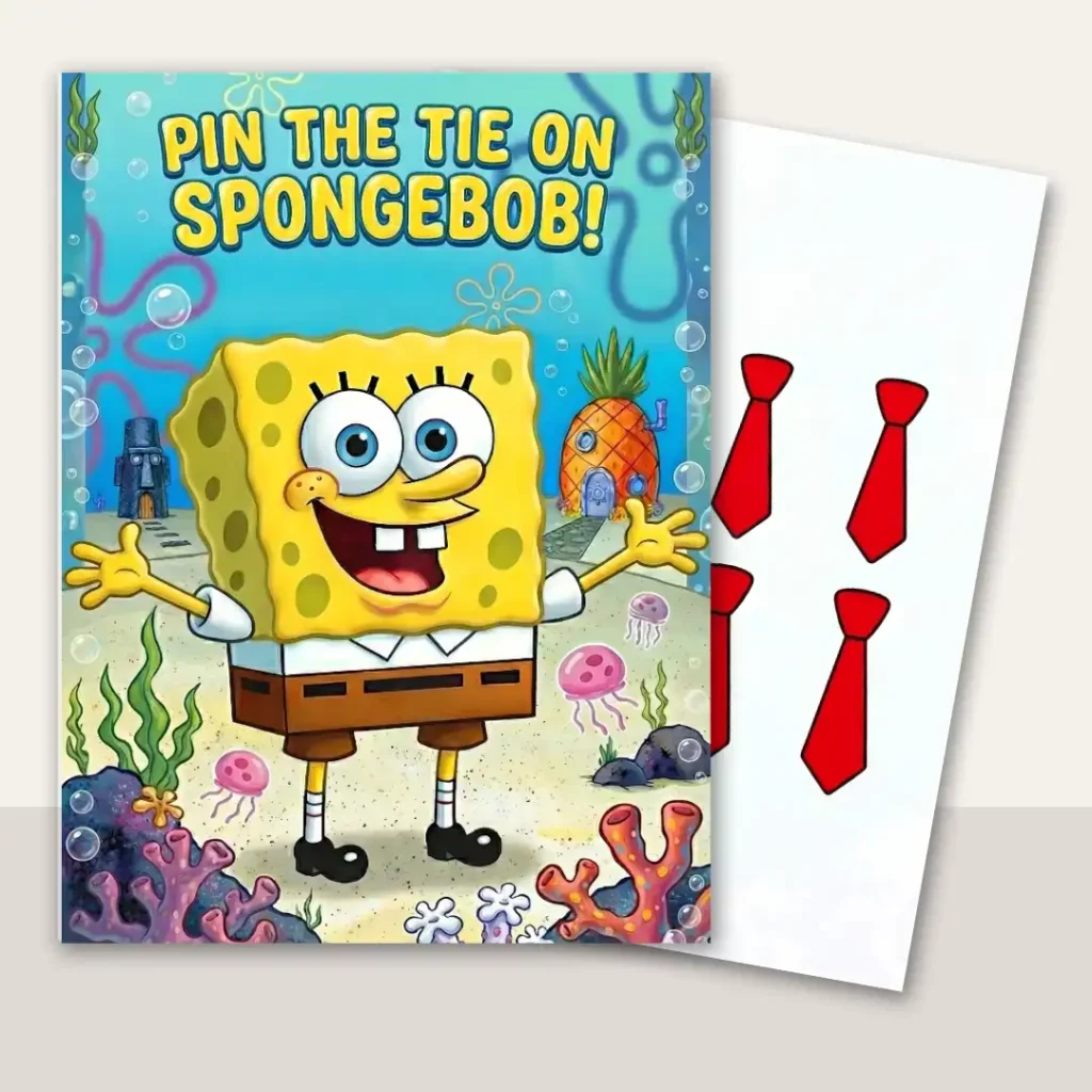Pin the Tie on SpongeBob: The Best Free Birthday Game & Printable!